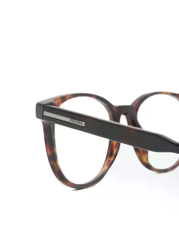 Prada Tortoiseshell-effect Round Frame Glasses