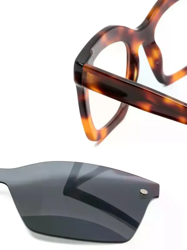PHILOSOPHEYES Tortoiseshell-effect Eyeglasses With Protective Case