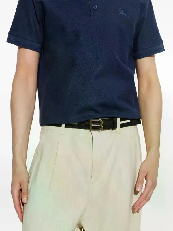 Bally Logo Plaque Striped Belt