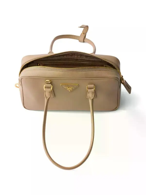 Prada Small Saffiano Leather Top-handle Bag - Neutrals