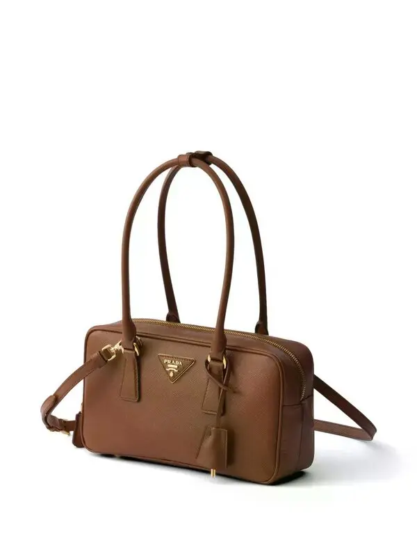 Prada Saffiano Leather Top-handle Bag - Brown