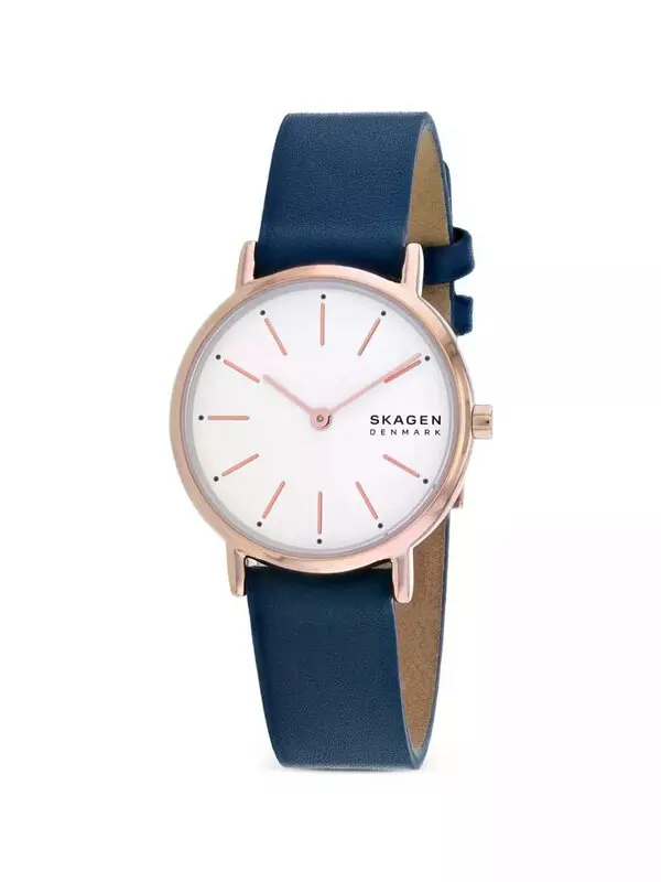 Skagen Signatur 30mm Watch With Dial And Blue Leather Strap - White