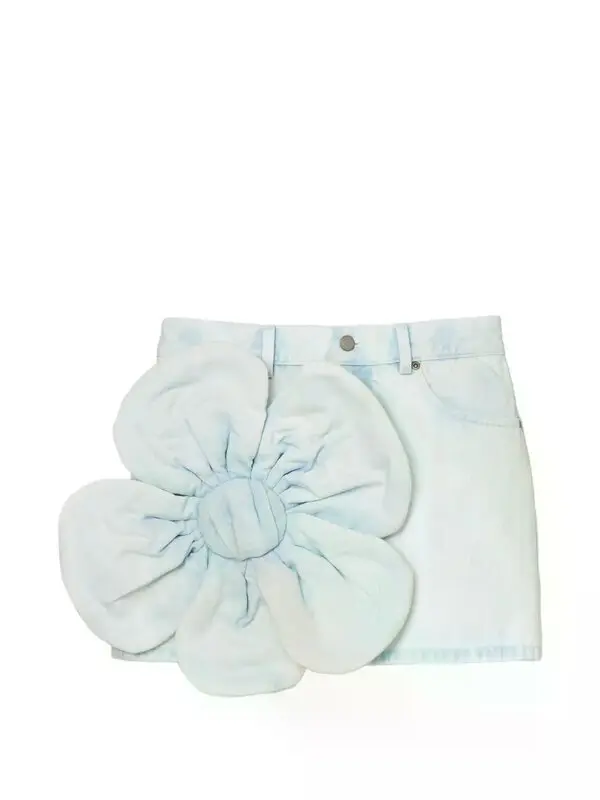 Marc Jacobs Daisy Appliqué Denim Mini Skirt