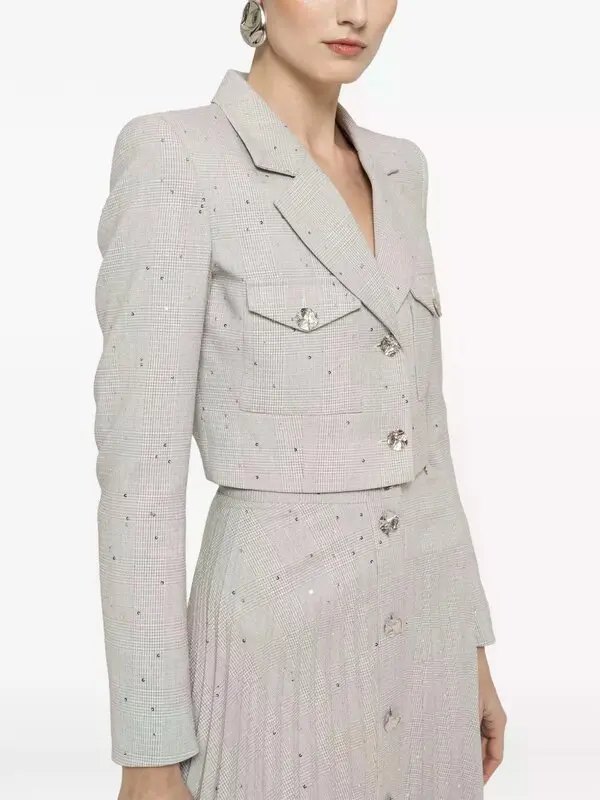 NISSA Sequin Embellished Cropped Blazer