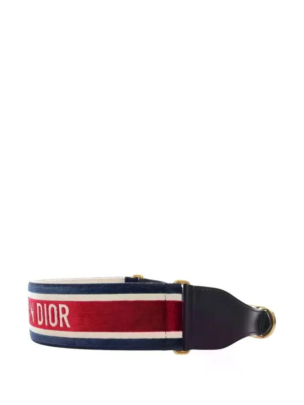 Dior 2021 Embroidered Canvas And Leather Wide Belt