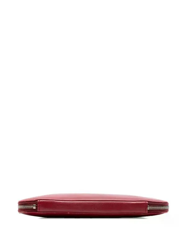 Prada 2000-2013 Saffiano Zip Around Ipad Case Clutch Bag