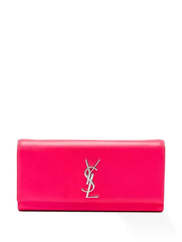 Saint Laurent Smooth Calfskin Monogram Cassandre Clutch Bag