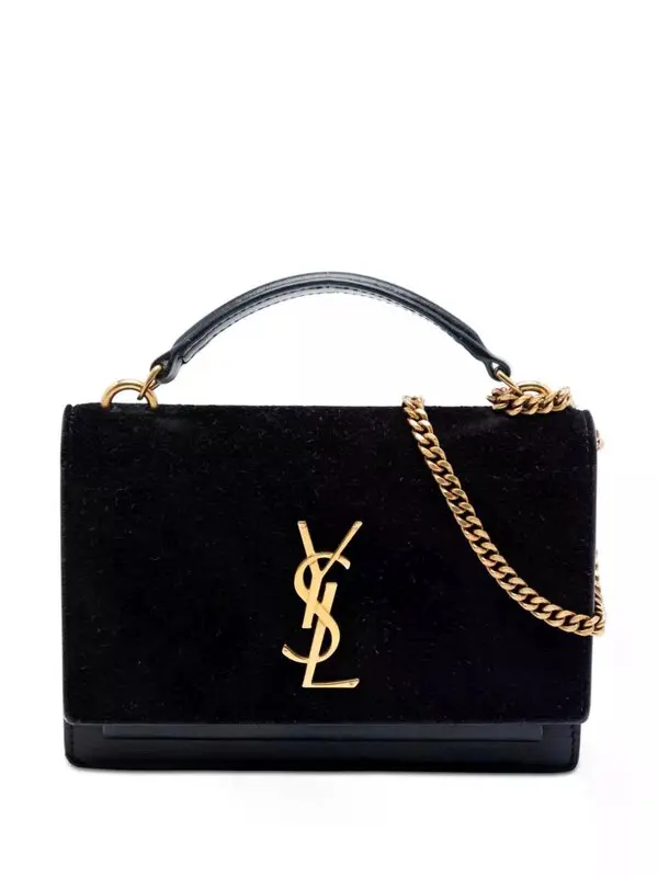 Saint Laurent Monogram Sunset Top Handle Bag Satchel - Black