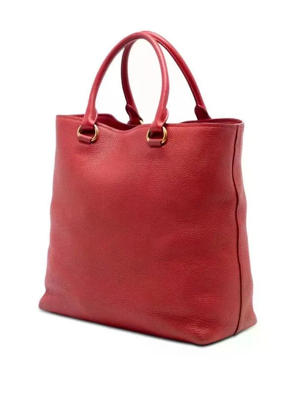 Prada Vitello Daino Convertible Tote Satchel - Red