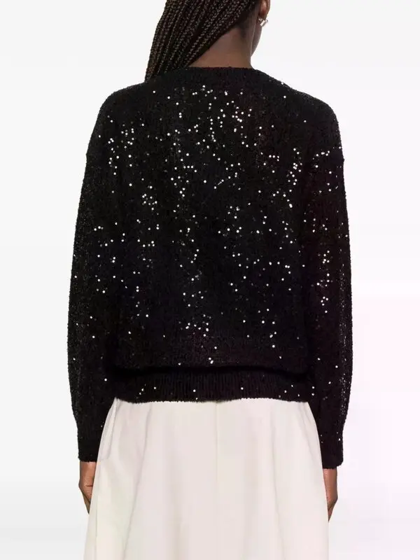 Brunello Cucinelli Sequin Embellished V-neck Sweater