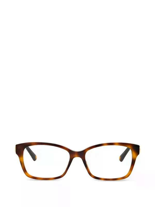 JIMMY CHOO Rectangle Frame Glasses With Gold Tone Logo - Brown