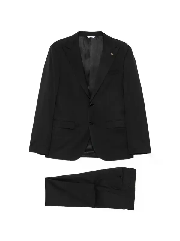 MANUEL RITZ Single-breasted Peak-lapels Suit - Black