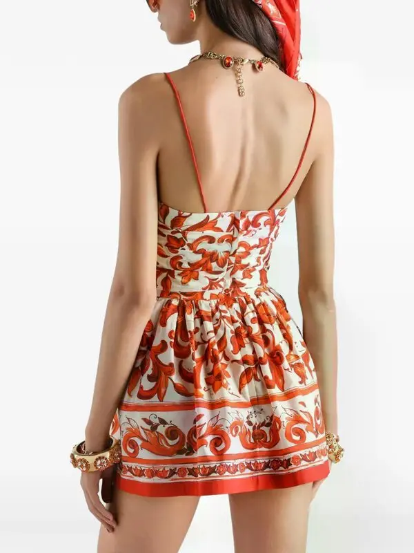 Dolce & Gabbana Majolica-print Poplin Mini Dress