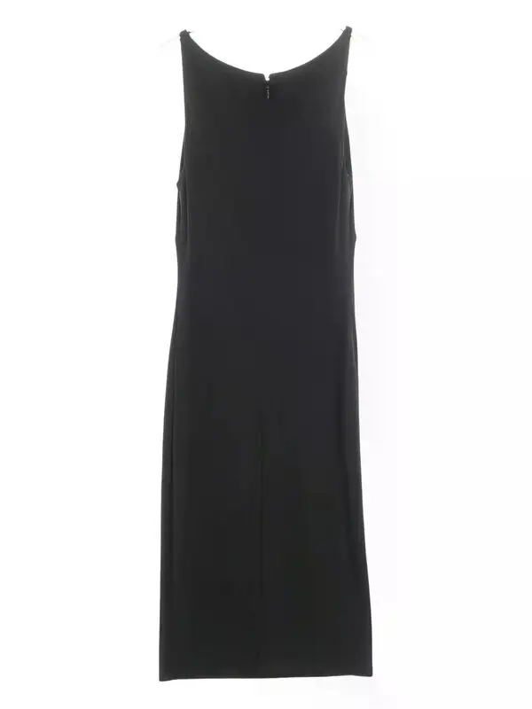 Versace Scoop Neck Sleeveless Maxi Dress With Shoulder Embellishment