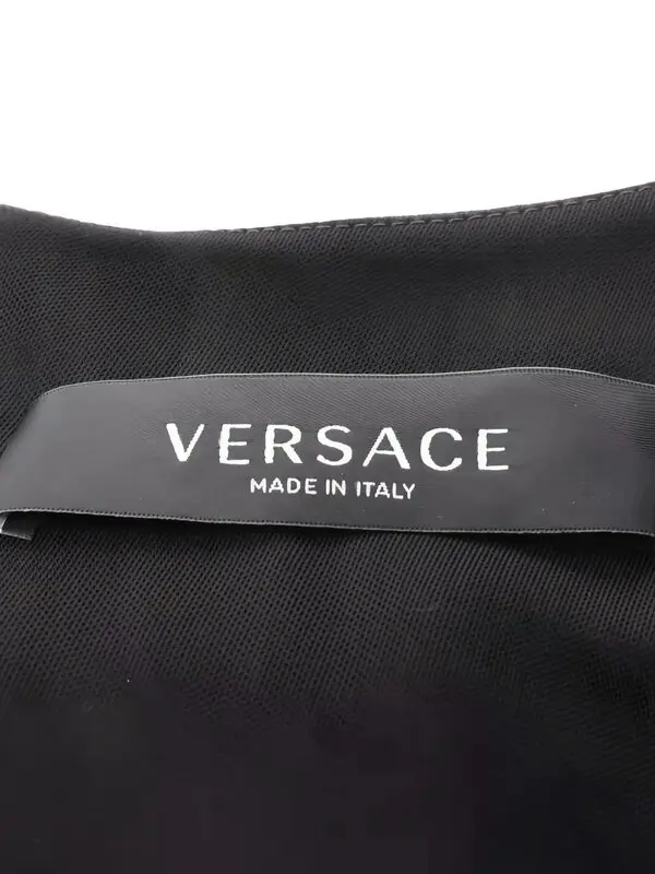 Versace Scoop Neck Sleeveless Maxi Dress With Shoulder Embellishment