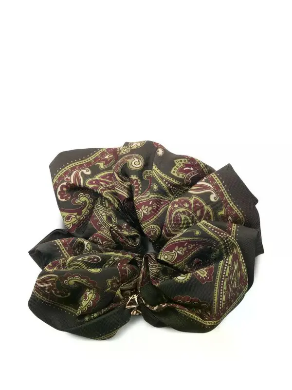 Saint Laurent 2020s Monogram Paisley Scrunchie - Black