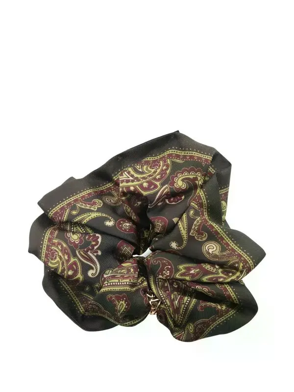 Saint Laurent Monogram Paisley Scrunchie - Black