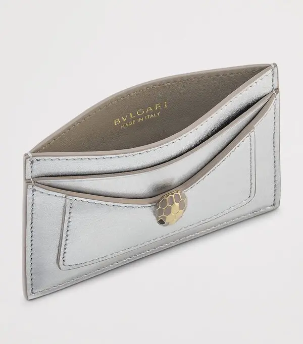 BVLGARI Metallic Leather Serpenti Forever Card Holder