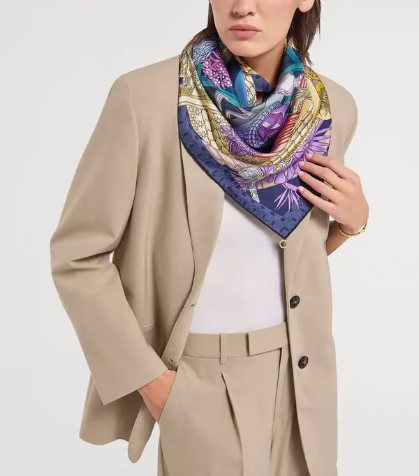 BVLGARI Silk Curiosity Scarf - Blue