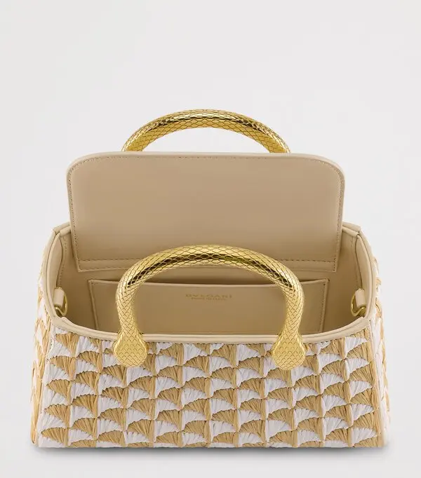 BVLGARI Raffia Serpentine Duo Top-handle Bag