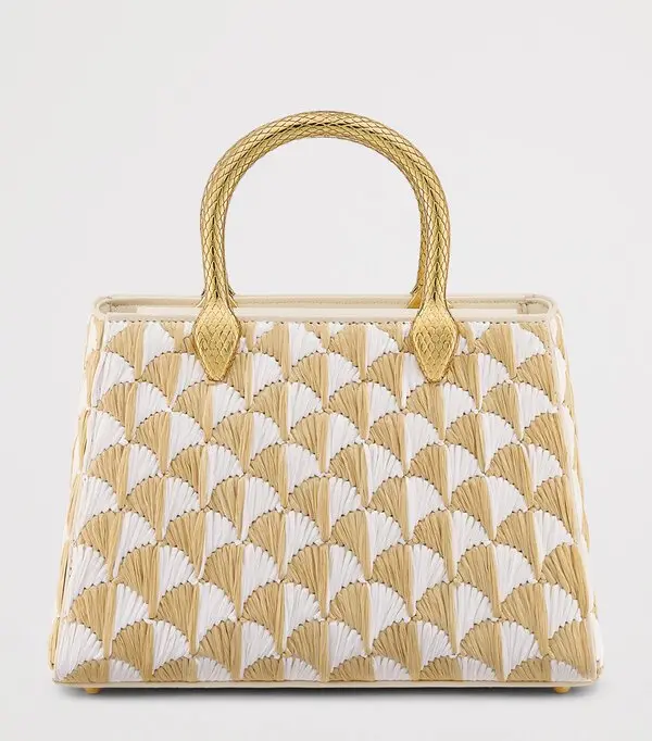 BVLGARI Raffia Serpentine Duo Top-handle Bag
