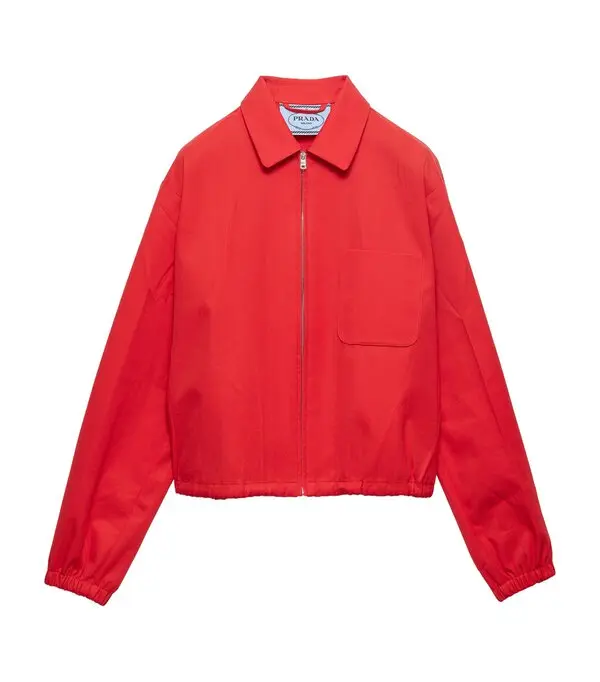 Prada Gabardine Zip-up Blouson Jacket
