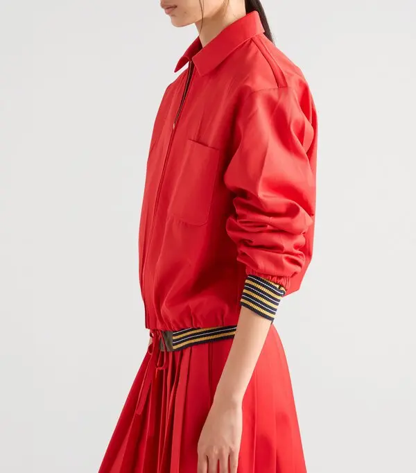 Prada Gabardine Zip-up Blouson Jacket