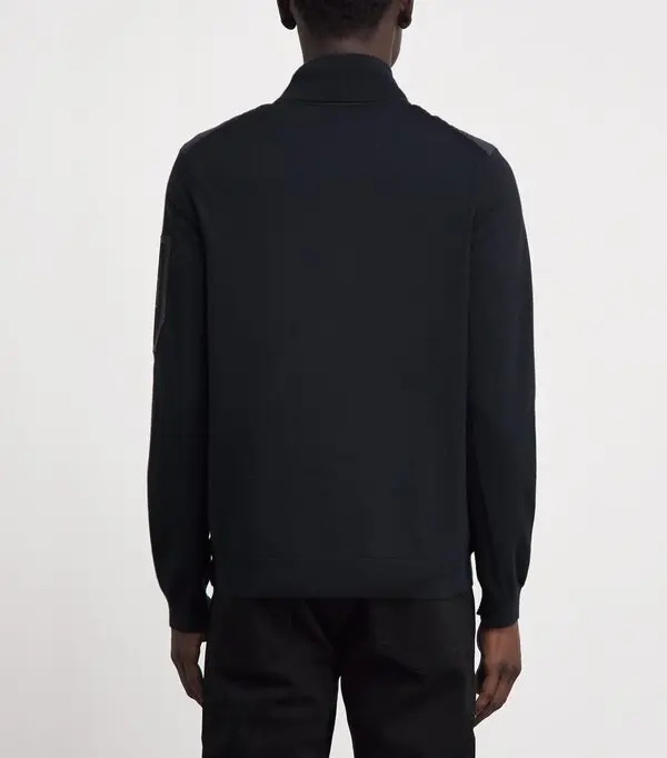 BOSS Knitted-trim Hybrid Jacket - Blue