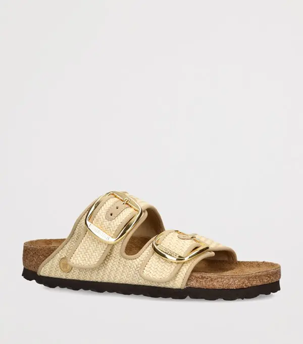 BIRKENSTOCK Raffia Arizona Buckled Sandals - Ivory