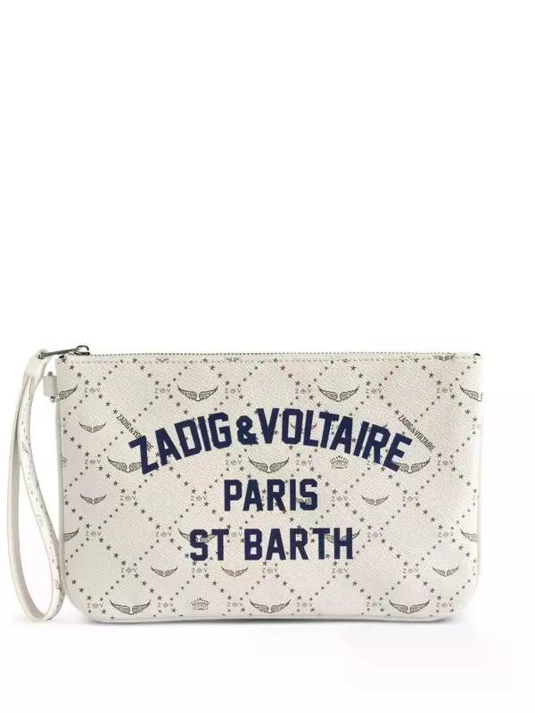 Zadig&Voltaire X St Barth Logo-print Clutch Bag - Neutrals
