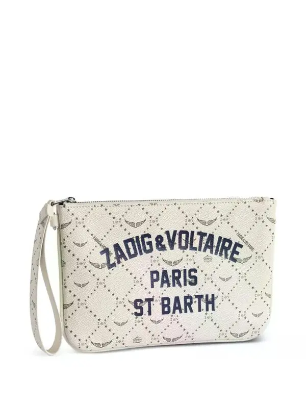Zadig&Voltaire X St Barth Logo-print Clutch Bag - Neutrals