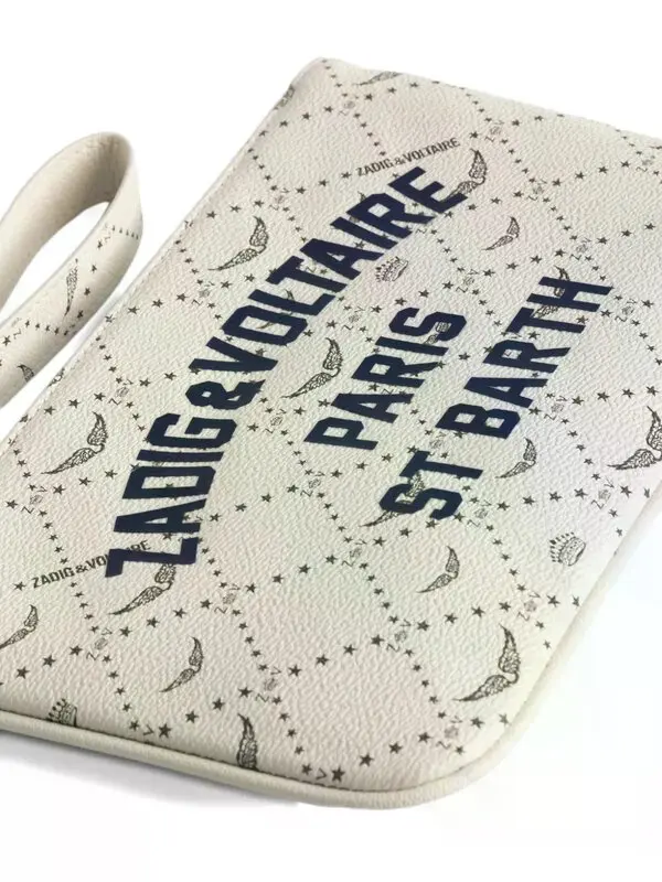 Zadig&Voltaire X St Barth Logo-print Clutch Bag - Neutrals