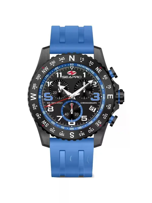 SEAPRO Gallantry 44mm Chronograph Watch - Black