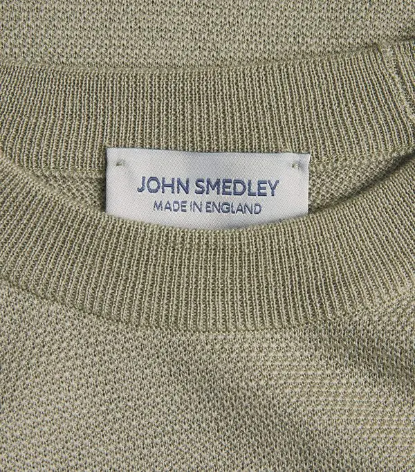 John Smedley Merino Wool Textured Crew Neck Sweater - Green