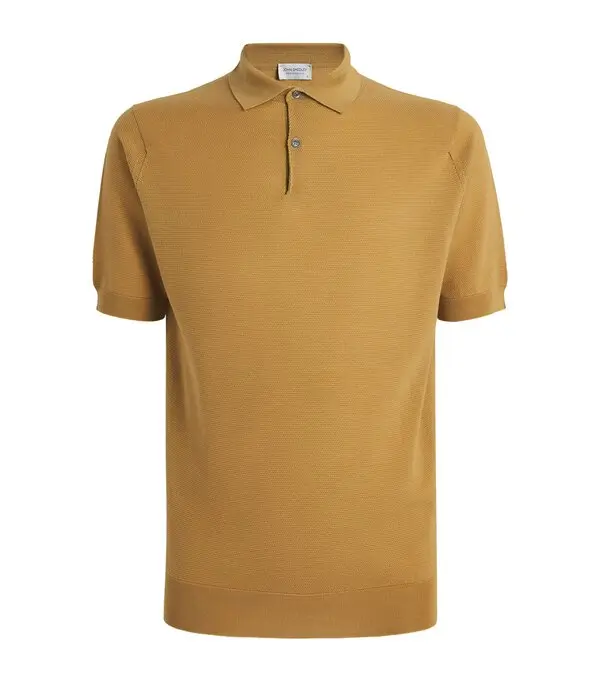 John Smedley Merino Wool Textured Polo Shirt