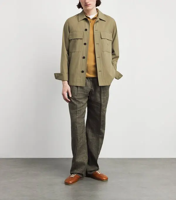 John Smedley Merino Wool Textured Polo Shirt