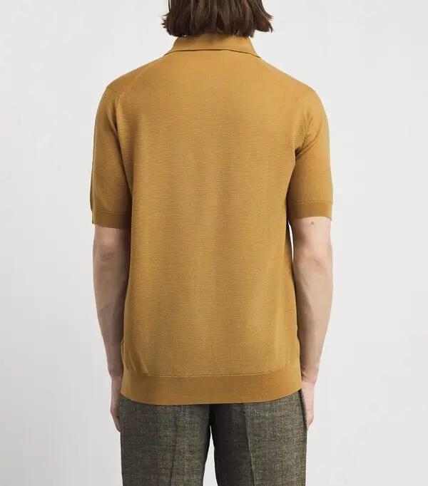 John Smedley Merino Wool Textured Polo Shirt
