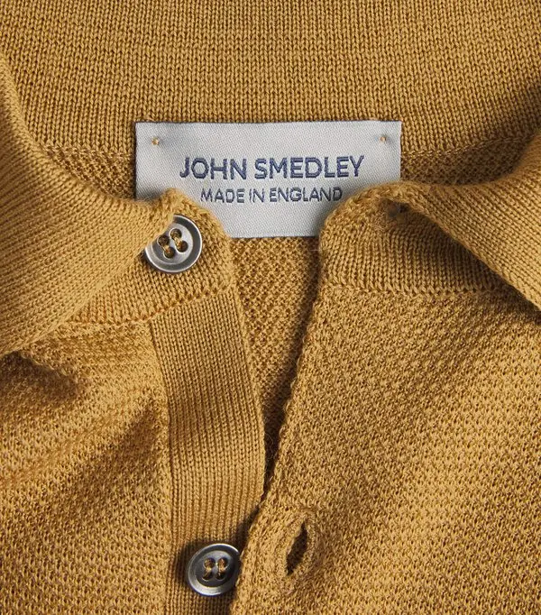 John Smedley Merino Wool Textured Polo Shirt