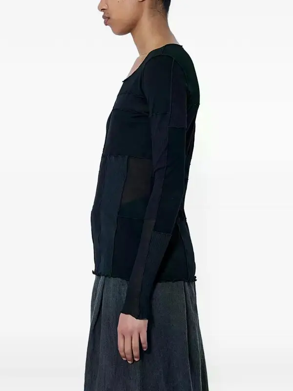 LIMI FEU Patchwork Long-sleeve T-shirt - Black