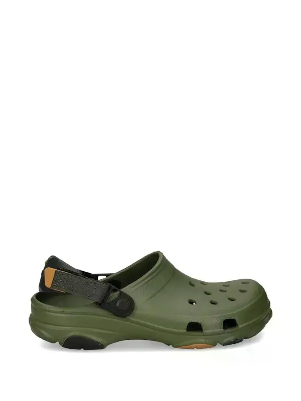 CROCS Perforated Touch-strap Mules - Green