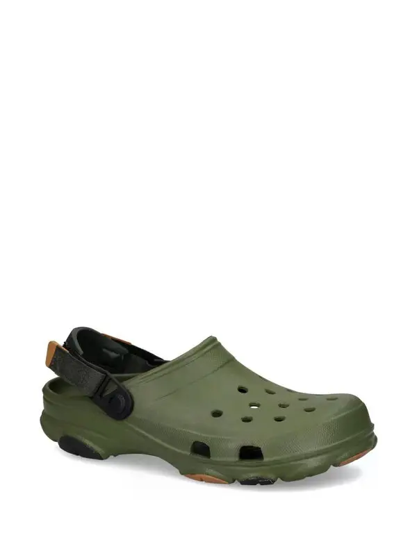 CROCS Perforated Touch-strap Mules - Green