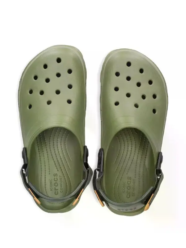 CROCS Perforated Touch-strap Mules - Green