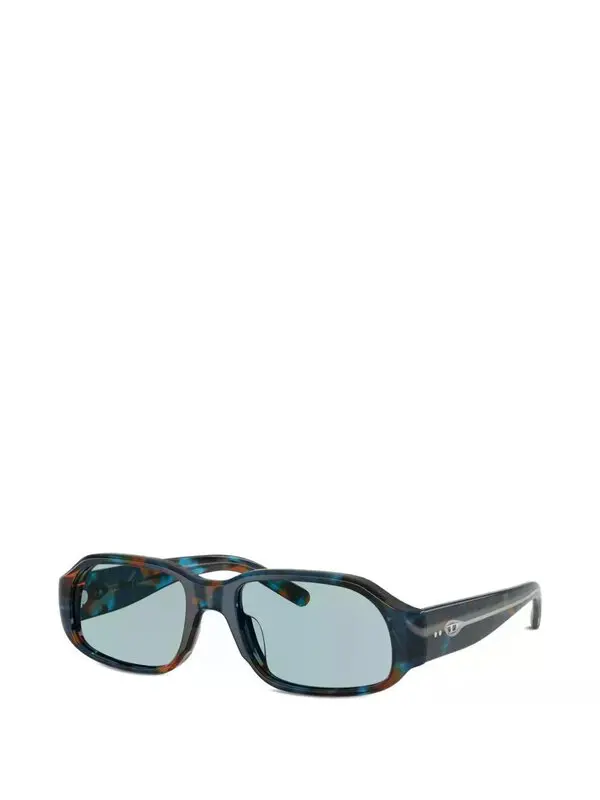 DIESEL® Tortoiseshell-effect Rectangle-frame Sunglasses - Blue