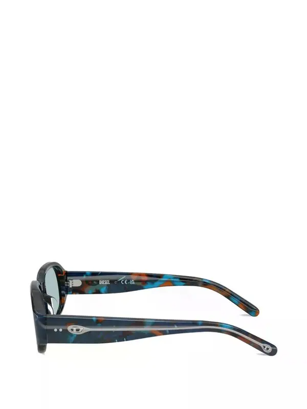 DIESEL® Tortoiseshell-effect Rectangle-frame Sunglasses - Blue