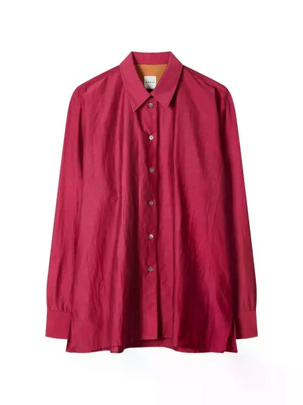 Paul Smith Long Sleeve Shirt With Slub Texture - Red