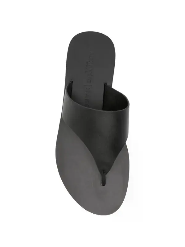 Manebí Leather Thong-strap Sandals - Black