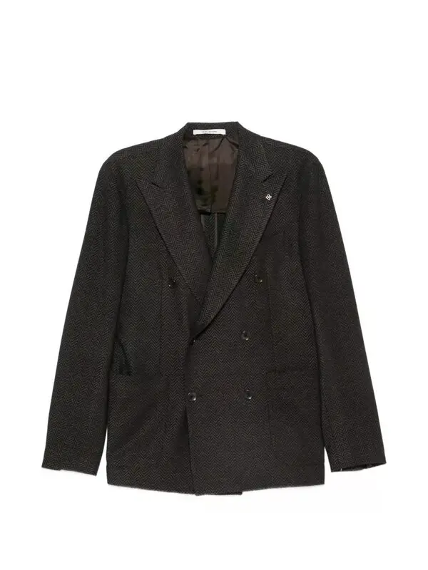 Tagliatore Herringbone-pattern Double-breasted Blazer