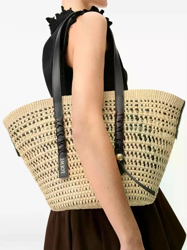 Loewe Braided Basket Shoulder Bag - Neutrals