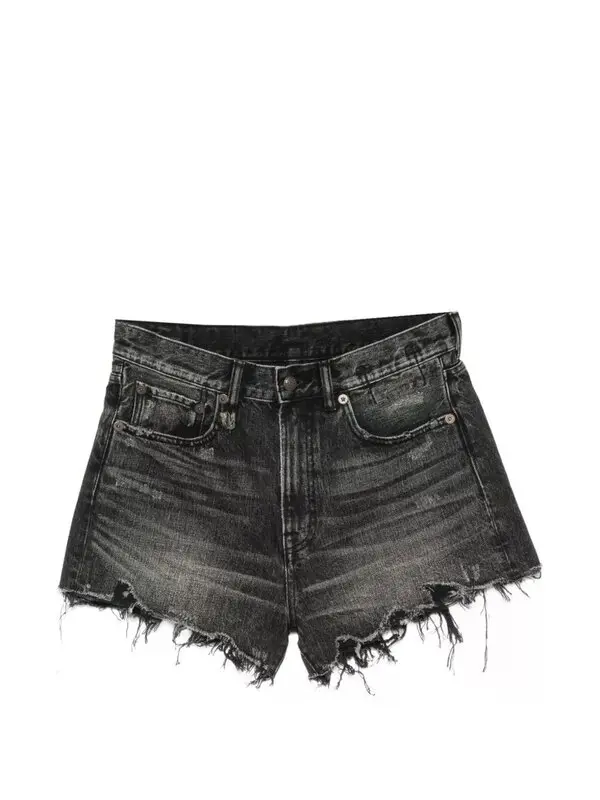 R13 Distressed Frayed-edge Denim Shorts