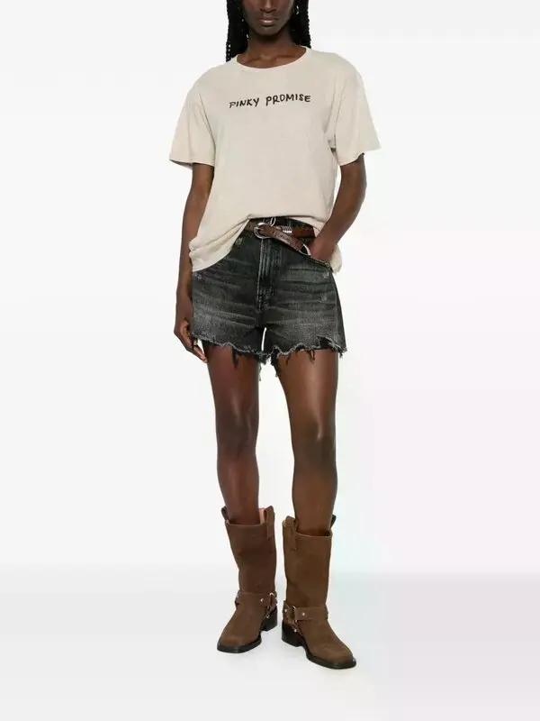 R13 Distressed Frayed-edge Denim Shorts